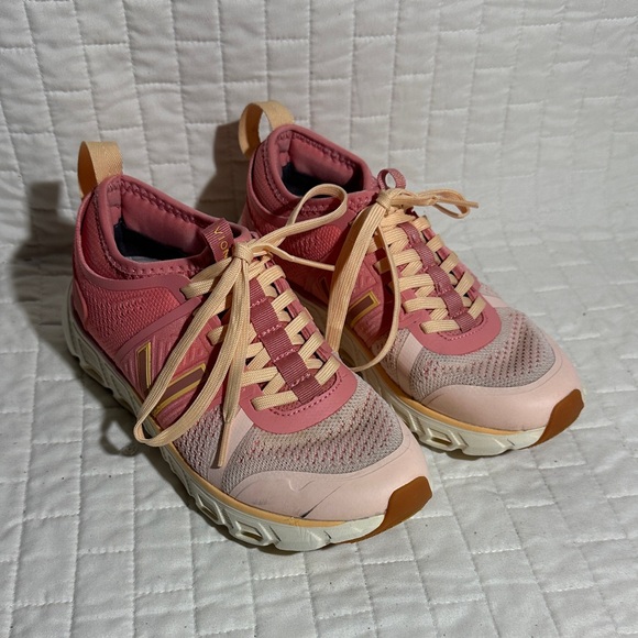 Vionic | Shoes | Vionic Captivate Pink And Cream Sneakers With Yellow ...